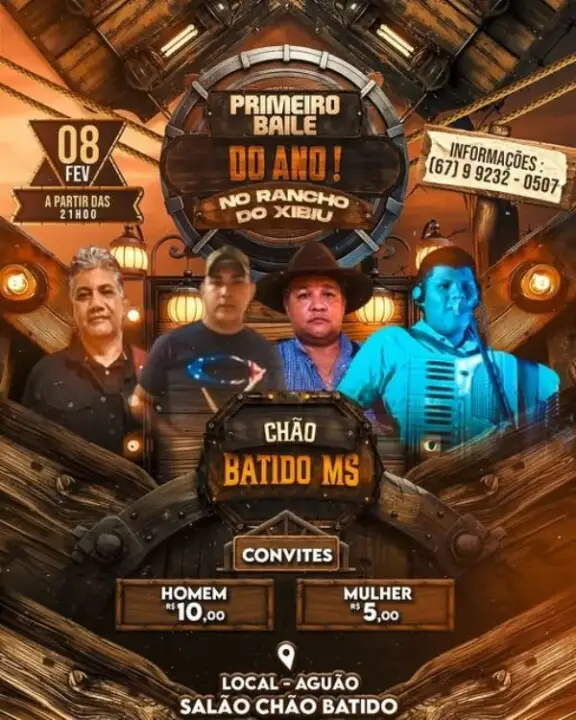 1º Bailão Chão Batido 2025 no Rancho Xibiu - Agenda de Bailes ...